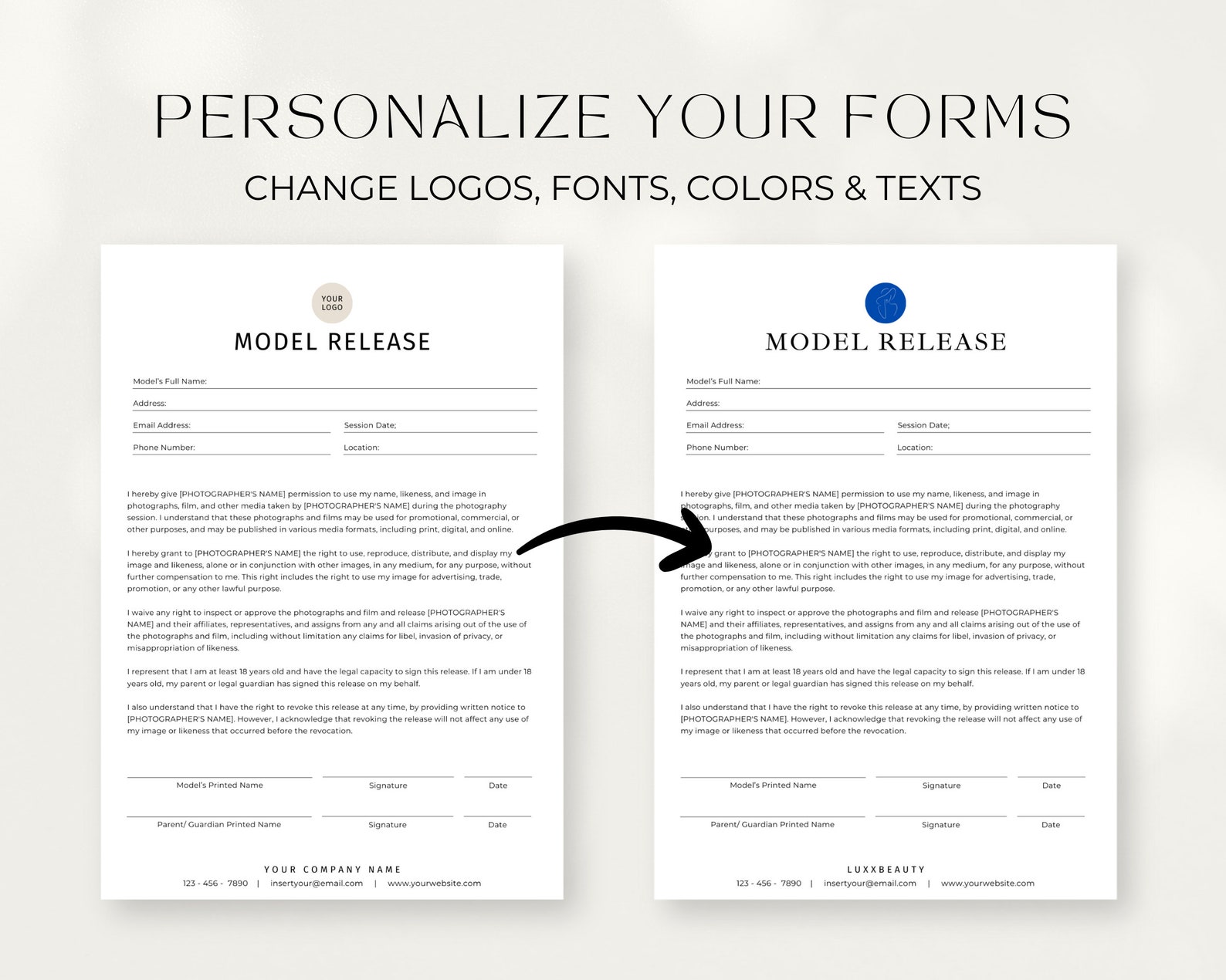 Editable Photo and Video Release Form | Photo and Video Release ...