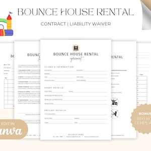 Bounce House Rental Contract Agreement Template, Editable/printable ...
