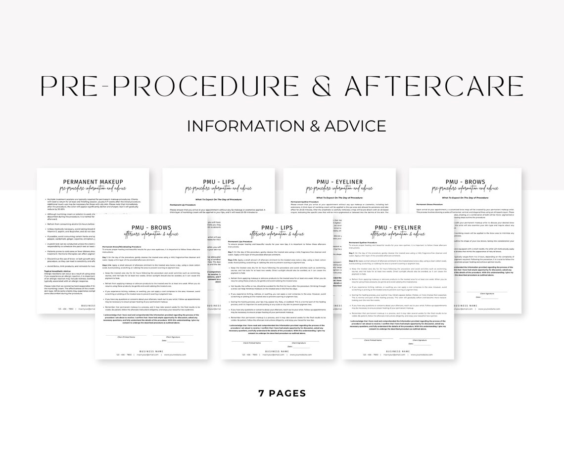 Permanent Makeup Forms Editable PMU Consent Form Template Printable ...