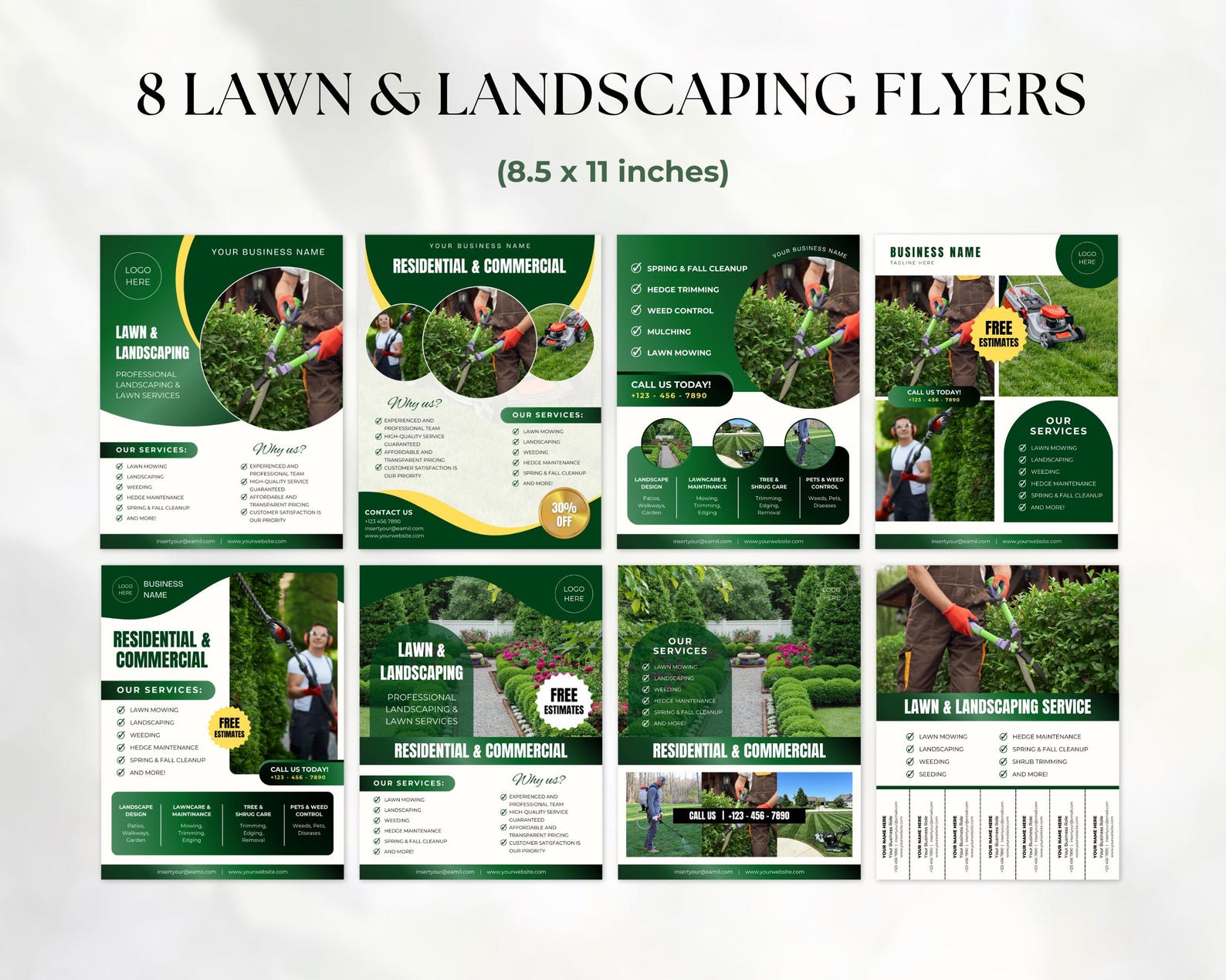 Lawn Care & Landscaping Flyers, Services Flyers, Tear-off Flyers ...