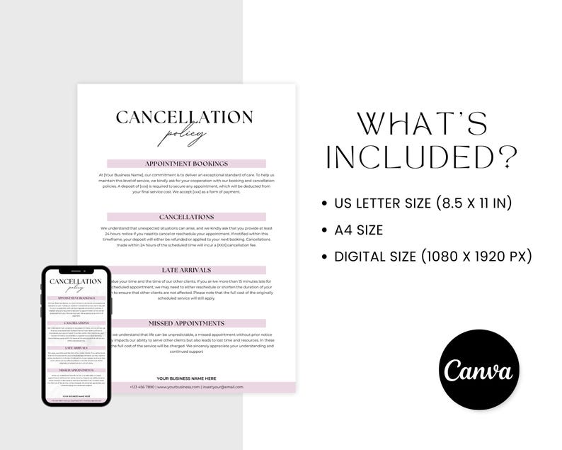 Cancellation Policy Template, Terms and Conditions Template ...