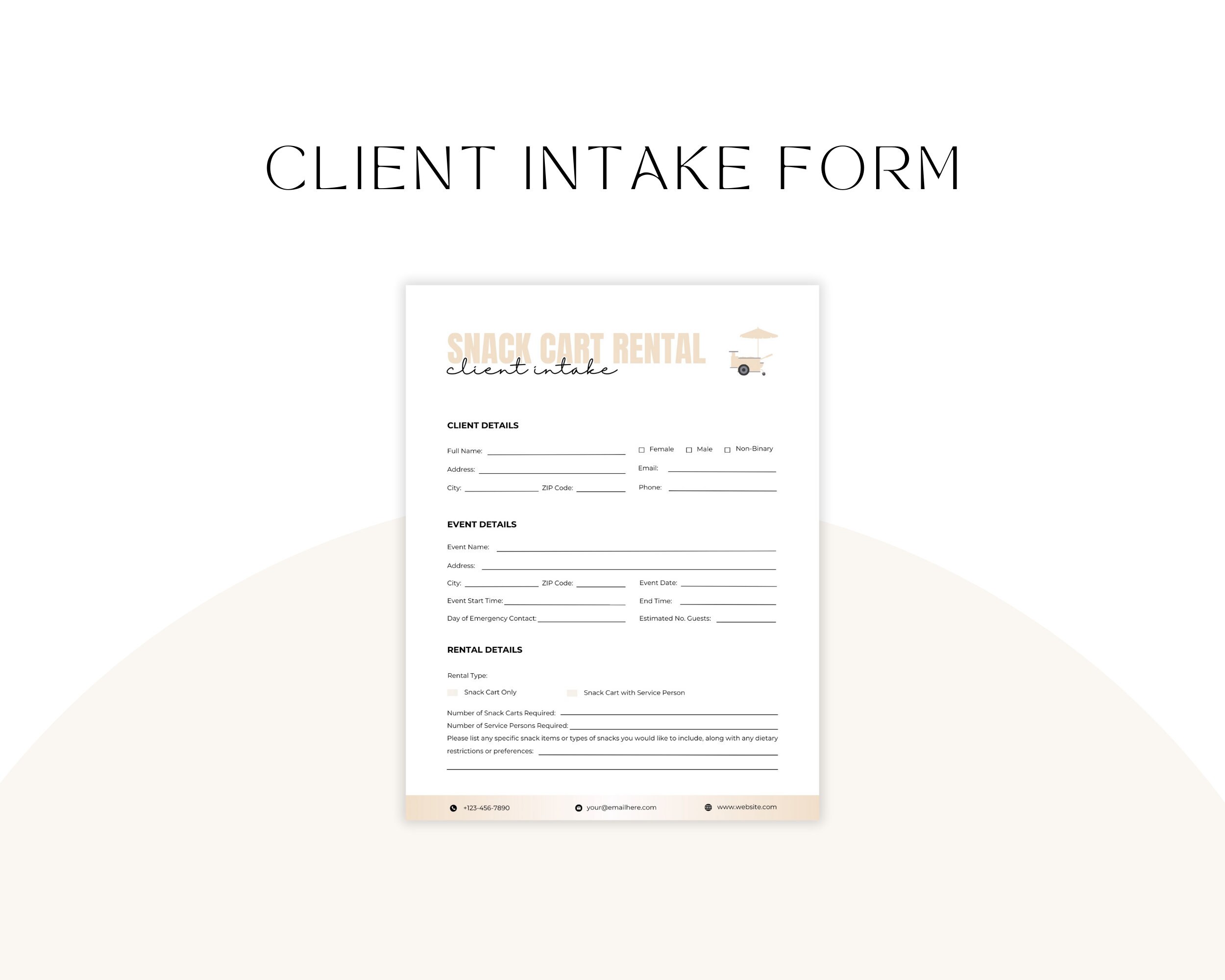 Editable Snack Cart Service Contract Template, Snack Cart Rental ...