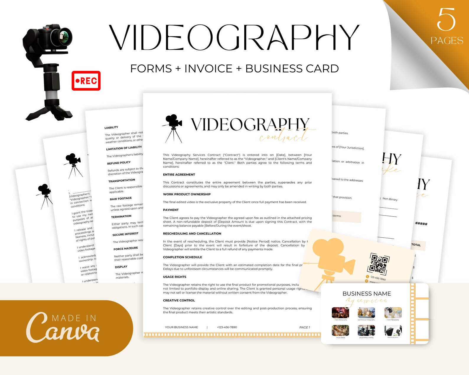 Videography Contract Template | Photography Forms | Contract for ...