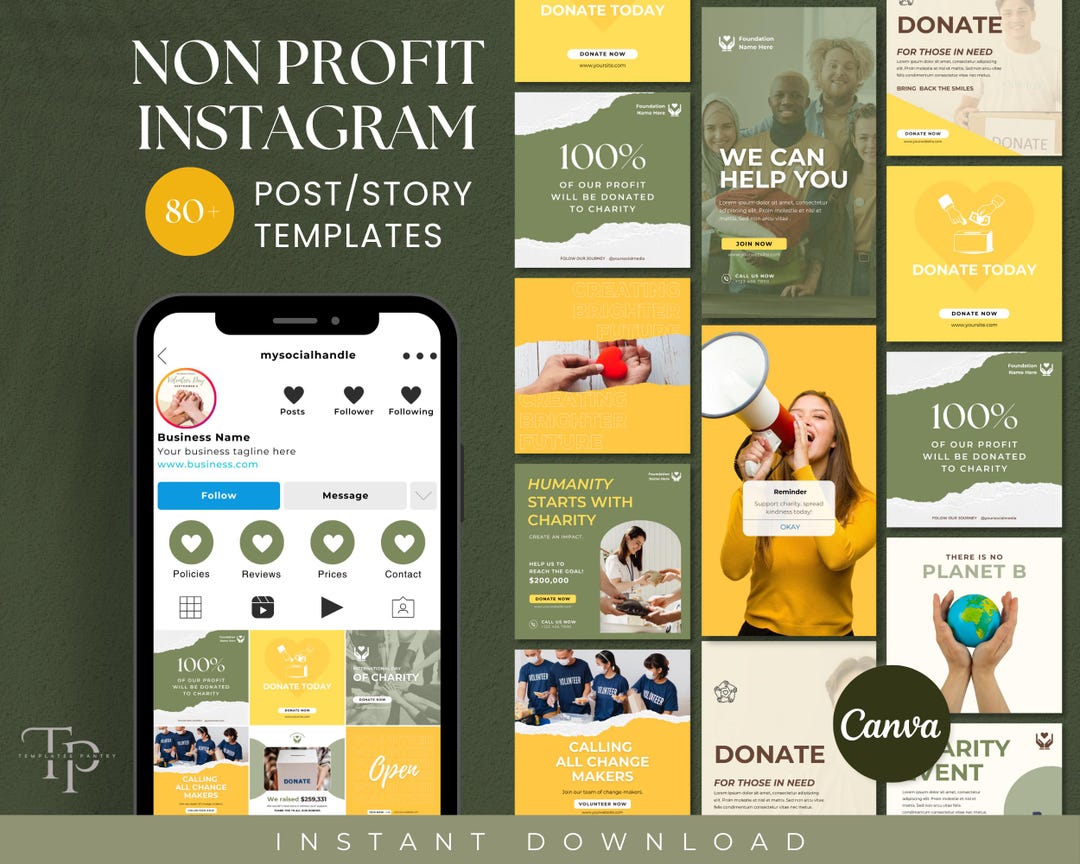 Nonprofit Instagram Post Template, Charity & Donation Instagram Post ...