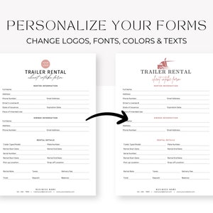 Editable Trailer Rental Agreement Template, Trailer Rental Contract ...