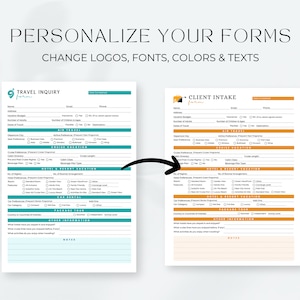 Travel Agent Client Intake Form, Travel Inquiry Form, Client Travel ...