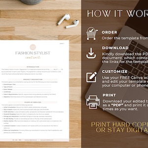 Fashion Stylist Contract Template, Editable Personal Stylist Contract ...