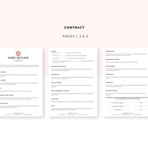 Editable Home Daycare Contract Template, Childcare Forms, Daycare ...