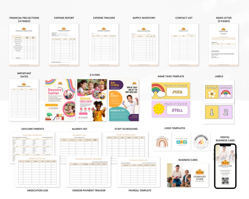 Daycare Starter Kit, Daycare Forms Bundle, Childcare Business Plan ...