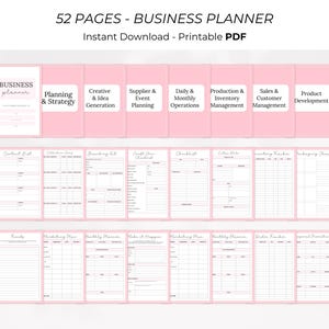 Printable Handmade Business Planner Template, Small Business Planner ...