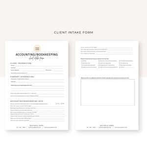 Editable Accounting & Bookkeeping Intake Form Template, Freelance ...