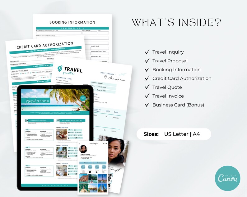 Travel Agent Forms Bundle, Travel Business Forms, Travel Inquiry ...