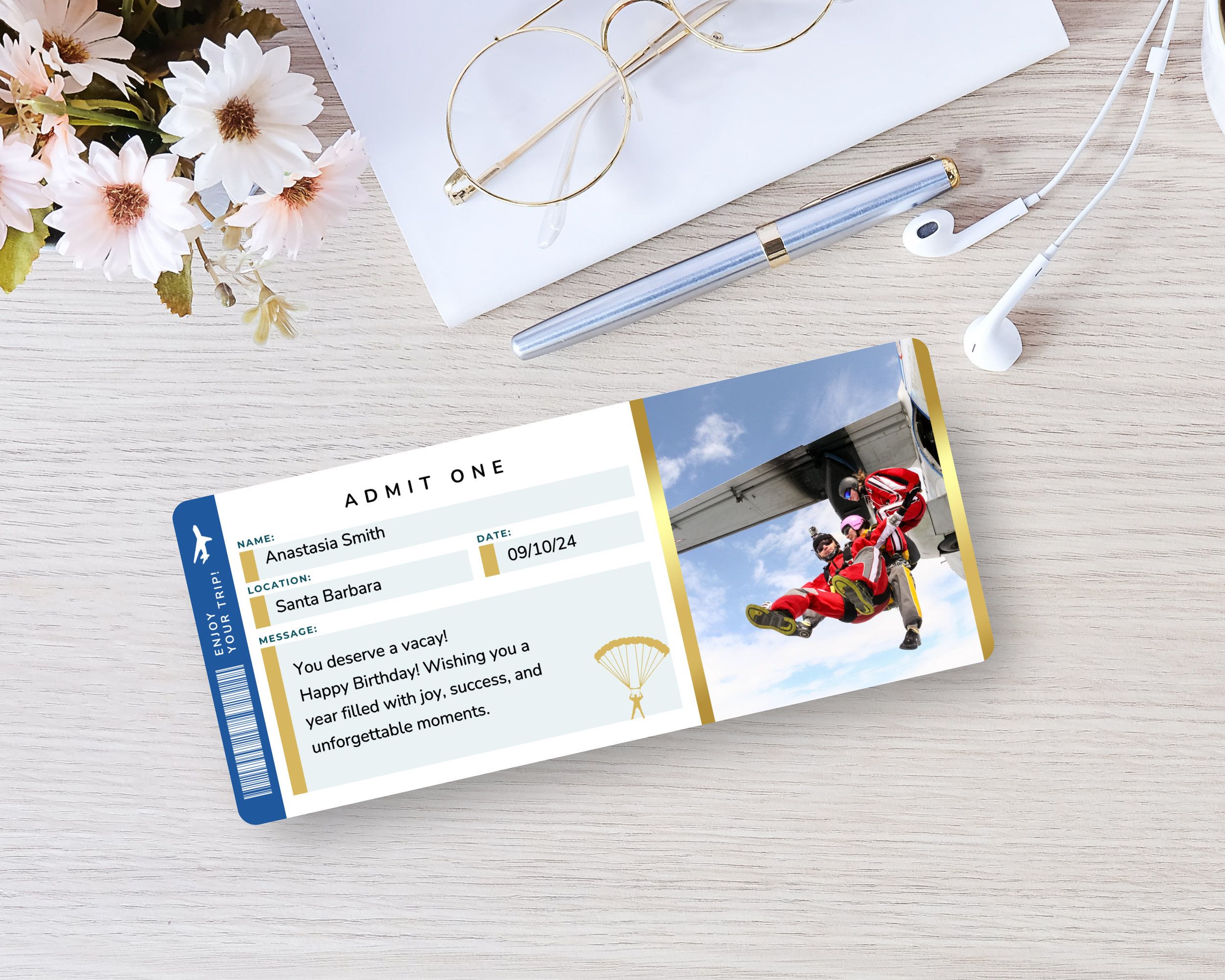 Digital SKYDIVING Surprise Gift Ticket, Skydiving Surprise Reveal ...