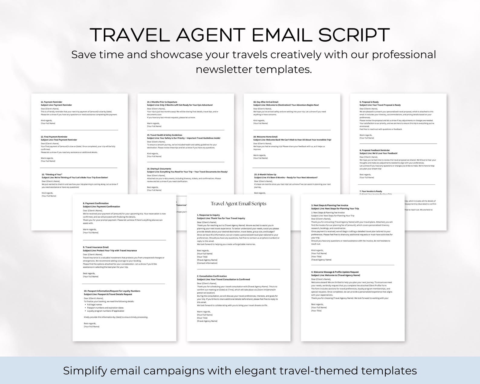Travel Email Newsletter Template, Email Template Pack, Email Marketing ...