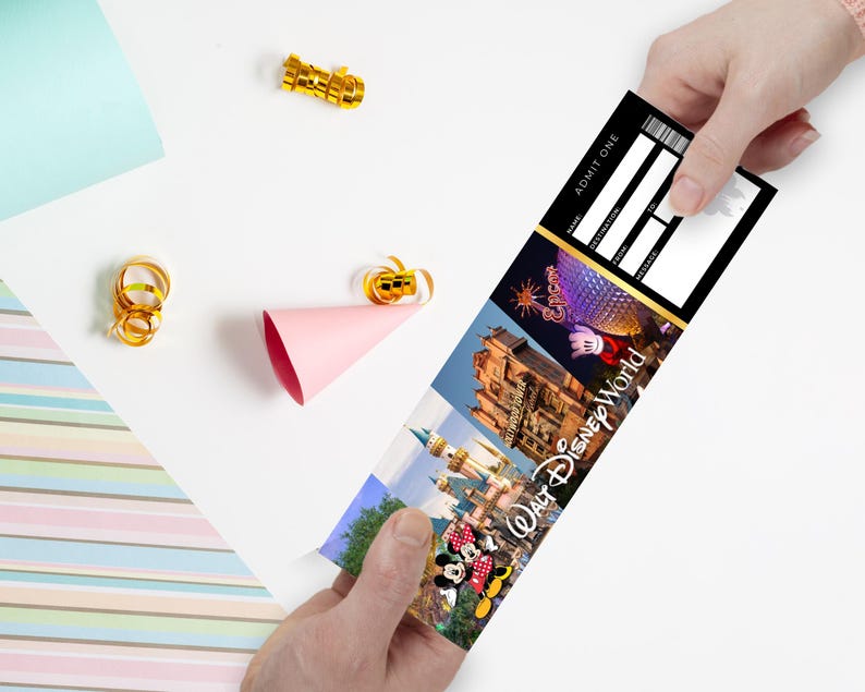Editable Epcot Walt Disney World Surprise Reveal Trip Gift Template ...