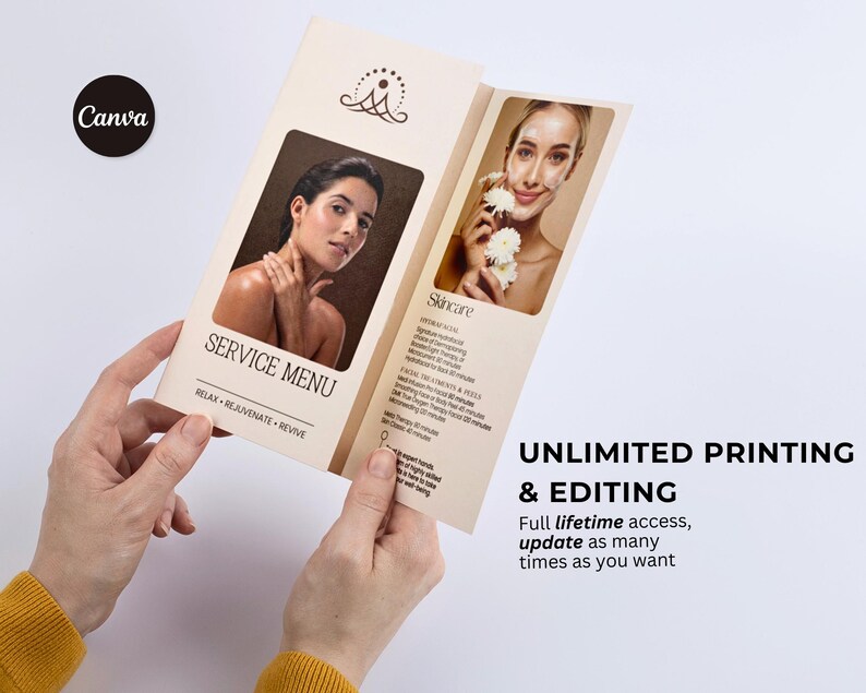 Med Spa Trifold Brochure Pamphlet, Med Spa and Massage Service, Med Spa ...