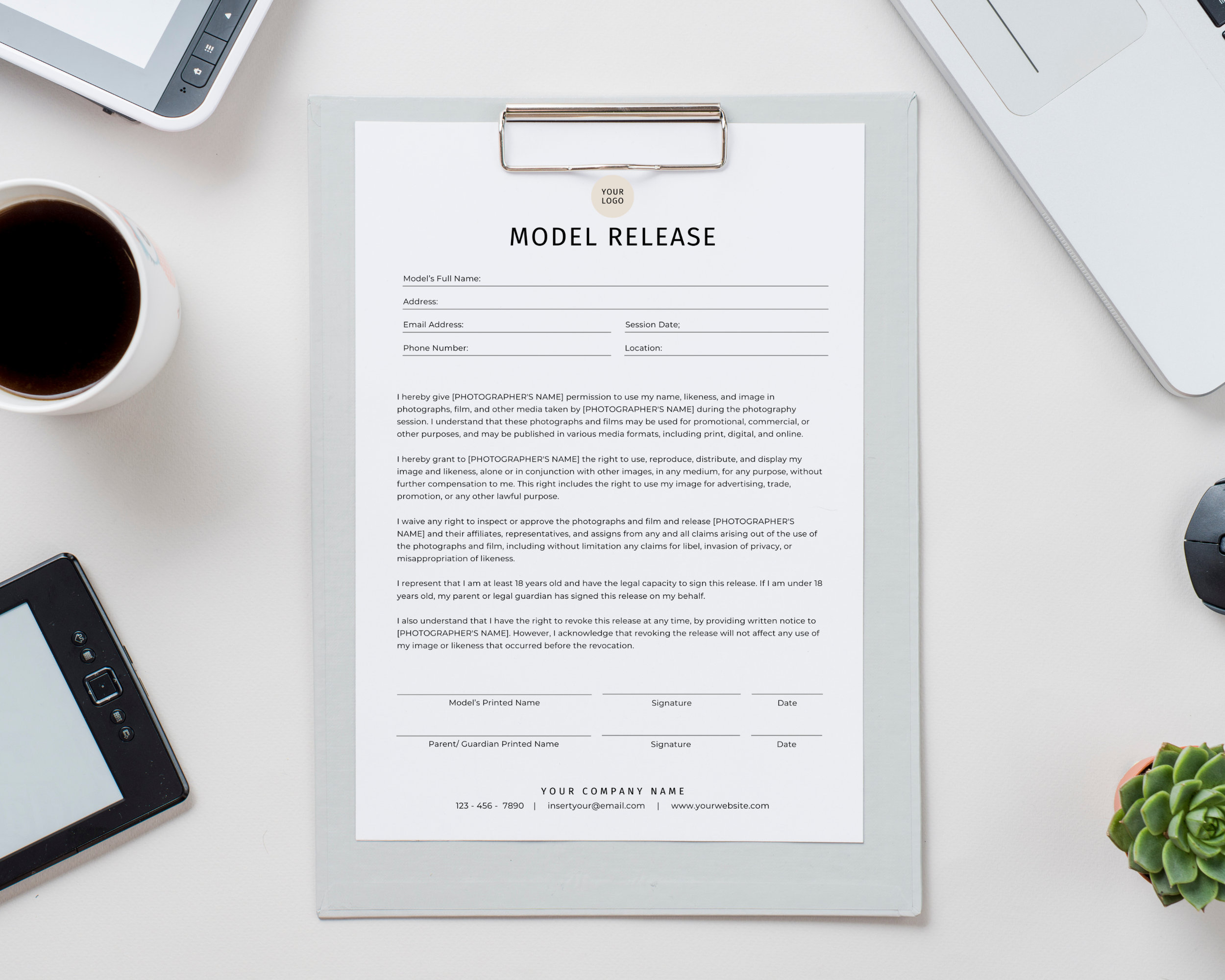 Model Release Form Template Editable Minor Model Release Form ...