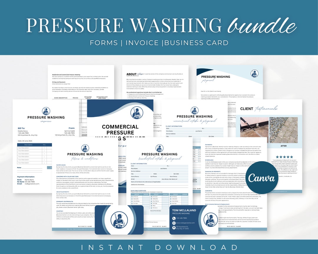 Pressure Washing Forms, Pressure Washing Template, Pressure Washing ...