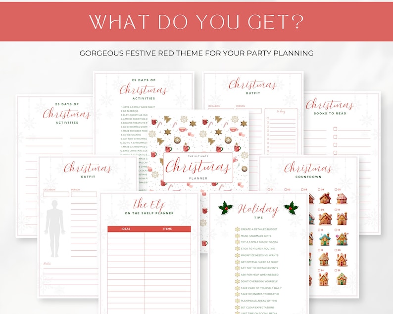 94-page Christmas Planner Bundle, Printable Holiday Planner, Xmas Gift ...