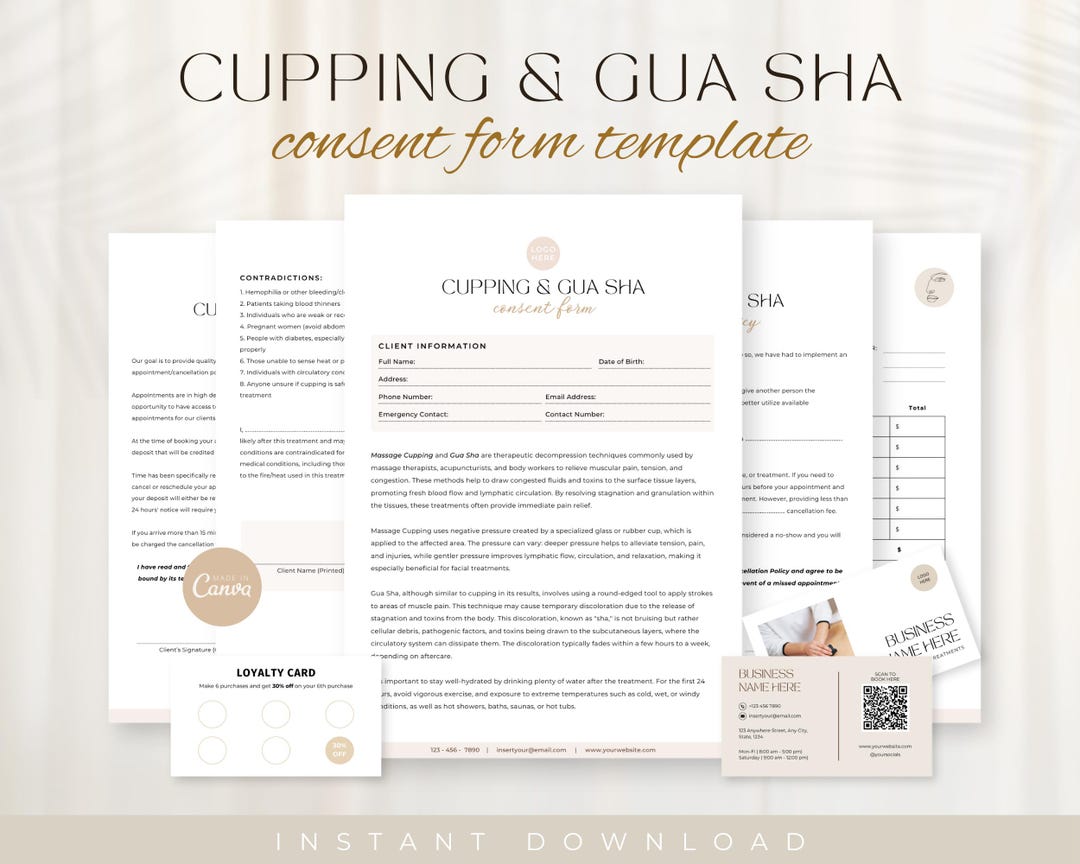 Cupping & Gua Sha Consent Form Template, Facial Consent Form, Facial ...