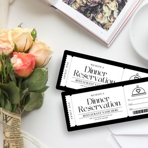 Dinner Reservation Ticket, Dinner Date Gift Voucher, Dinner Reservation ...