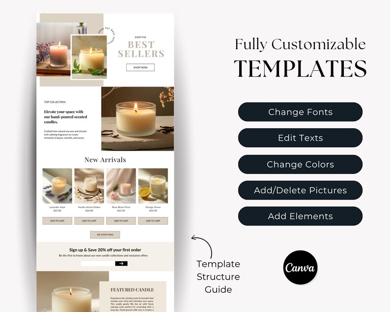 Candle Shopify Website Banner Template, Candle Business Banner Design ...