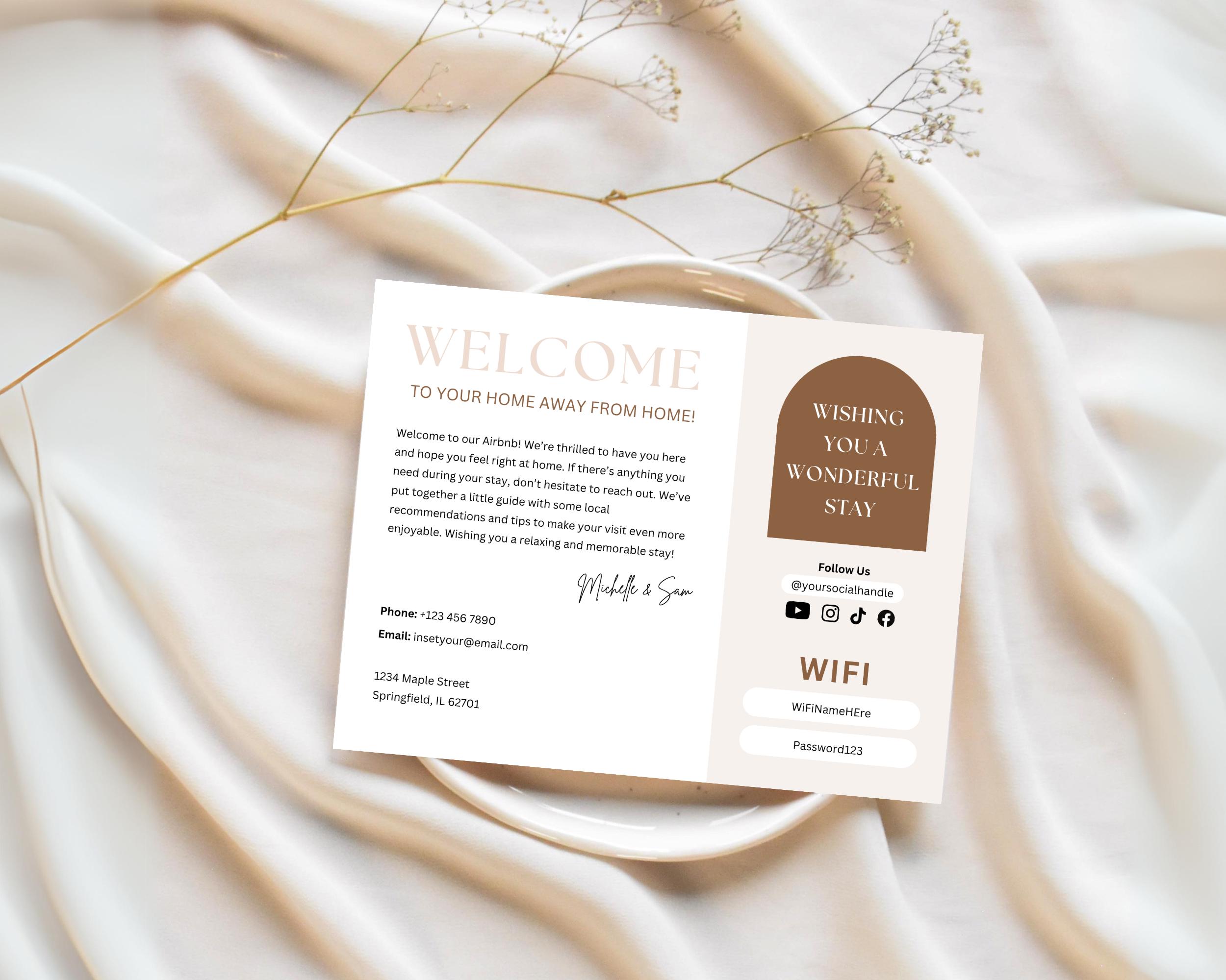 Airbnb Welcome Guest Card Template, Welcome Guide, Host Welcome ...