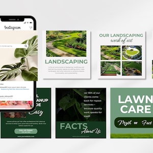 Landscaping & Lawn Care Instagram Post Templates, Yard Services ...