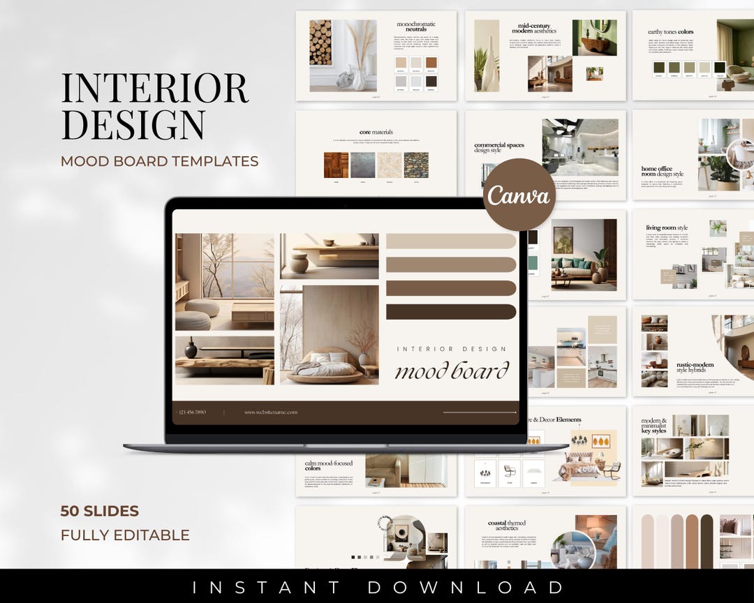Interior Design Mood Board Template, Interior Design, Client ...