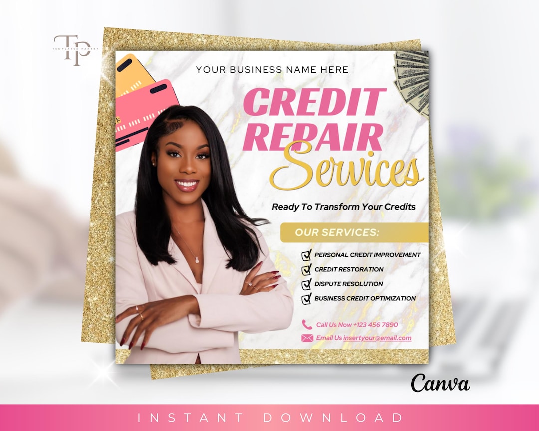 Digital Credit Repair Flyer Template, Credit Consultation Flyers ...