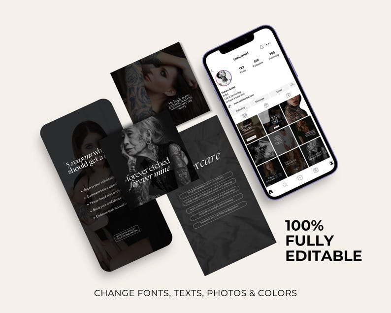 Tattoo Artist Instagram Template | Tattoo Practitioner Instagram ...