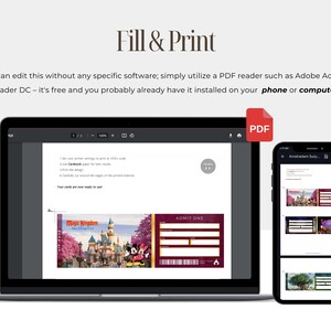 Editable Epcot Walt Disney World Surprise Reveal Trip Gift Template ...