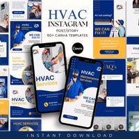 90 HVAC Instagram Post Templates for Canva, Heating Ventilation Air ...