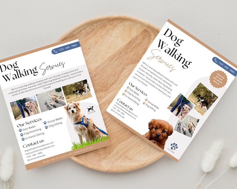 Dog Walking Flyer Poster, Pet Sitting Flyer, Dog Walking Services ...
