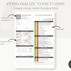 Visual Vehicle Inspection Report | Fillable PDF Multi-point Vehicle ...