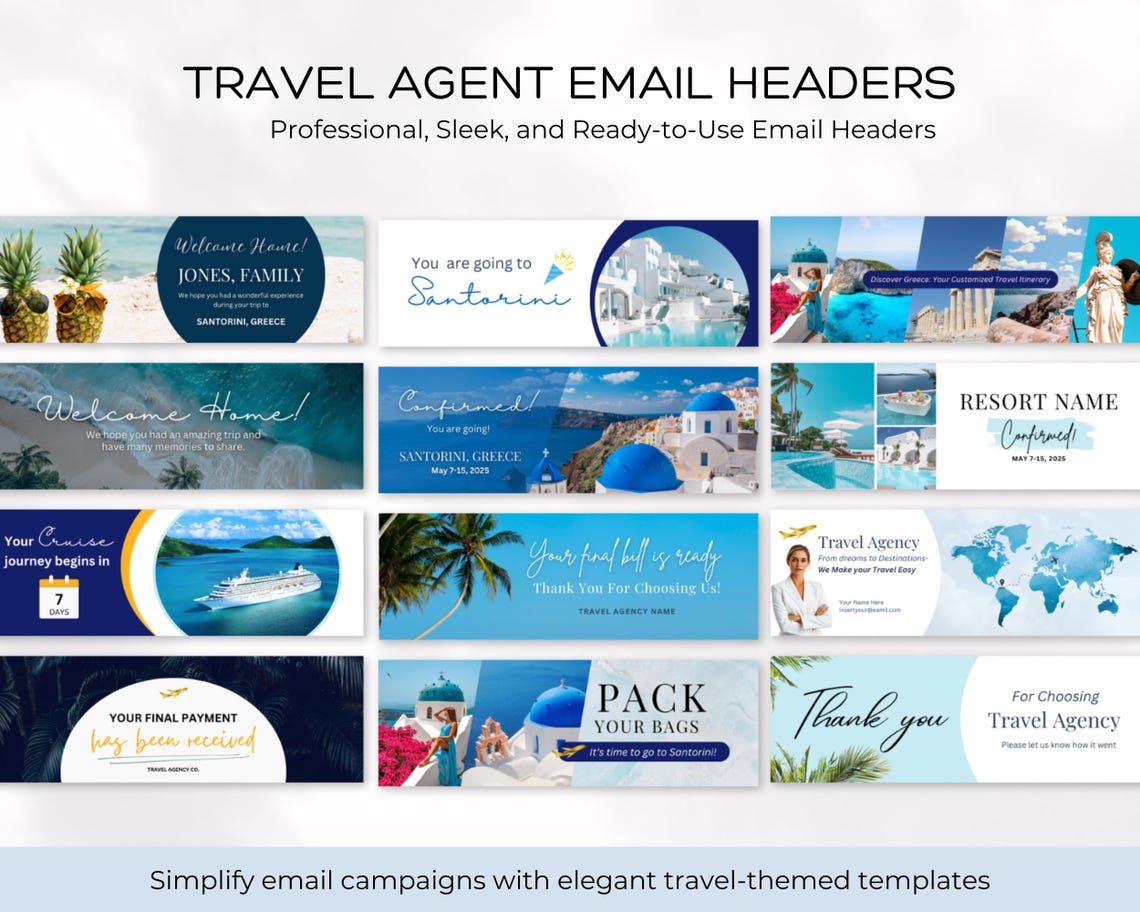 Travel Email Newsletter Template, Email Template Pack, Email Marketing ...