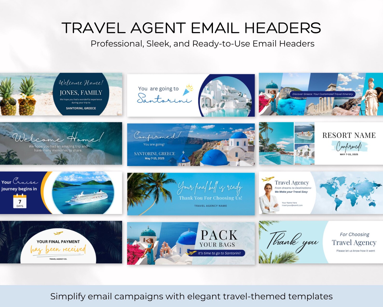 Travel Email Newsletter Template, Email Template Pack, Email Marketing ...