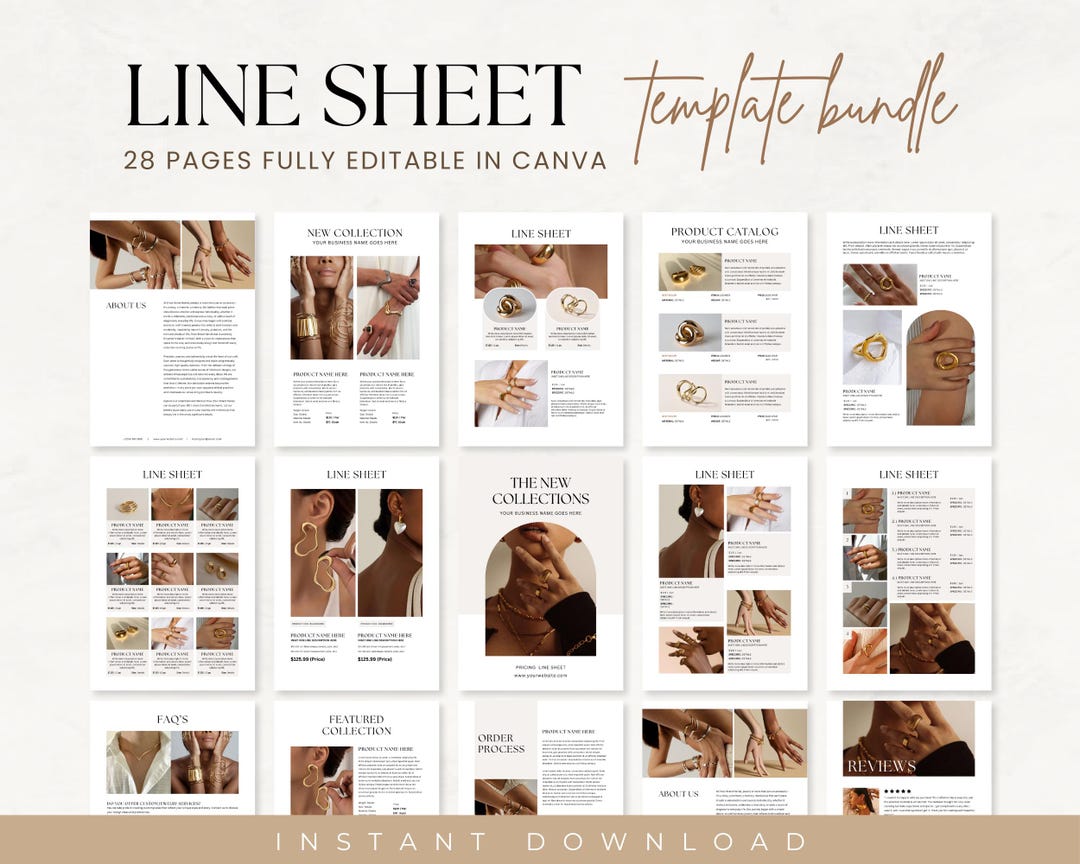 Line Sheet Template Canva, Wholesale Line Sheet Catalogue, Line Sheet ...