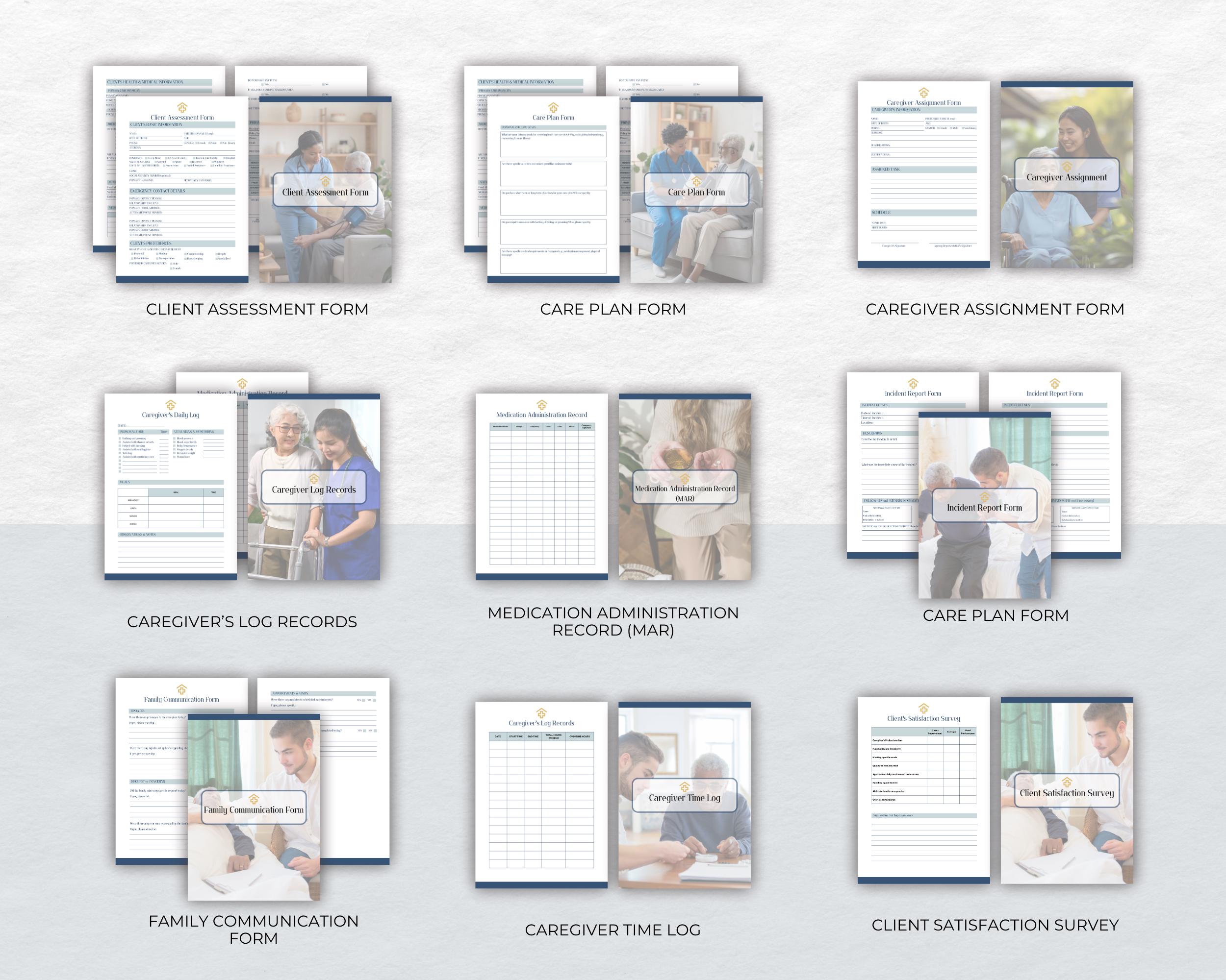 12 CANVA Home Care Business Templates Bundle, Professional Agency Forms ...