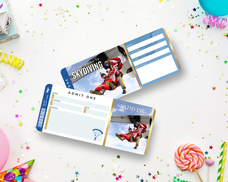 Digital SKYDIVING Surprise Gift Ticket, Skydiving Surprise Reveal ...