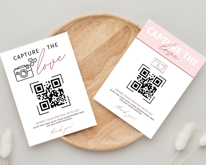 Capture the Love QR Code, Shared Photo Album Sign, Wedding Photo Signs ...