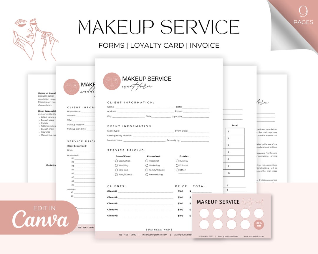 Editable Makeup Contract Template, Freelance Makeup Artist Contract ...