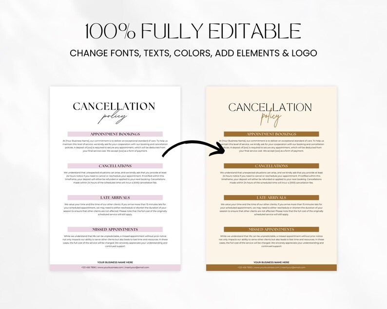 Cancellation Policy Template, Terms and Conditions Template ...