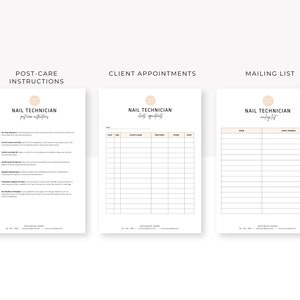 Editable Nail Technician Forms Bundle, Nail Tech Consultation Forms ...
