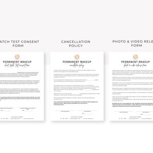 Permanent Makeup Forms | Editable PMU Consent Form Template | Printable ...