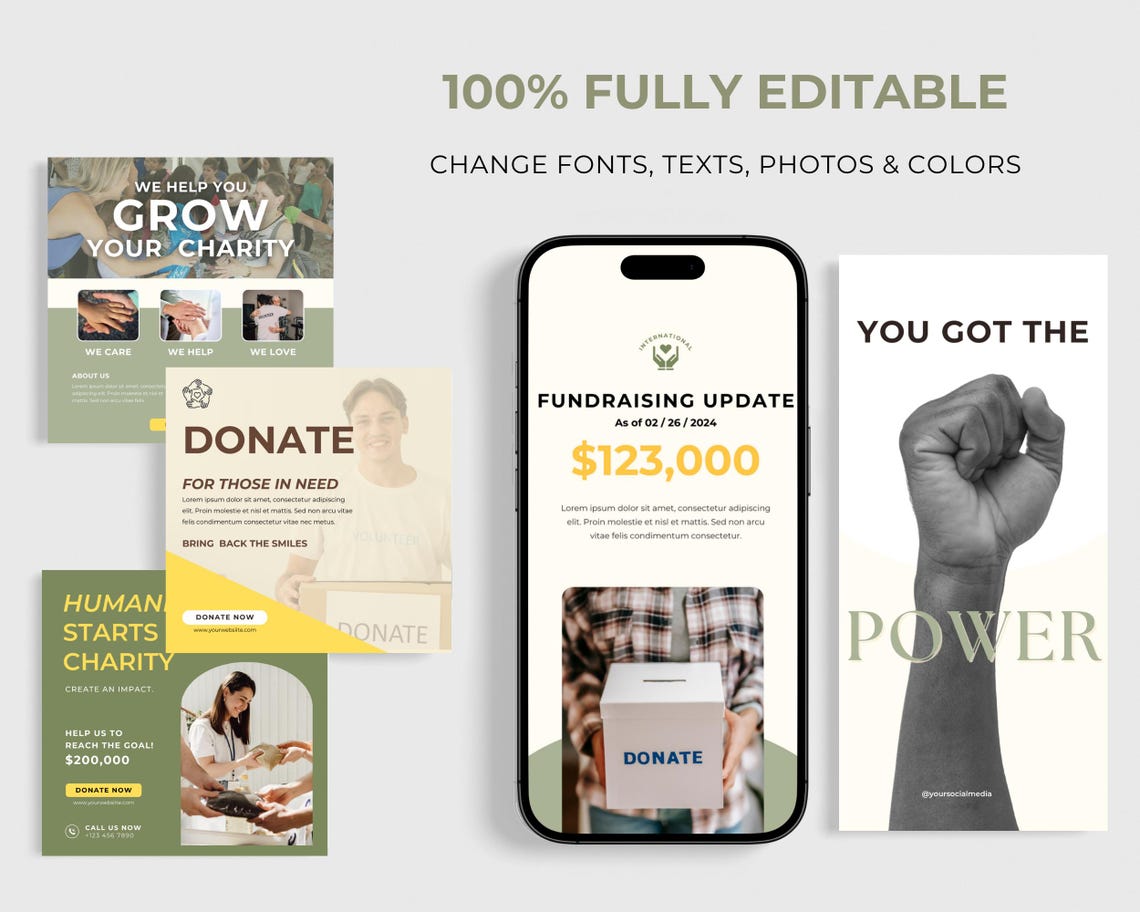 Nonprofit Instagram Post Template, Charity & Donation Instagram Post ...