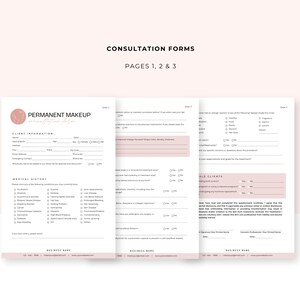 Permanent Makeup Forms, Editable PMU Consent Form Template, Printable ...