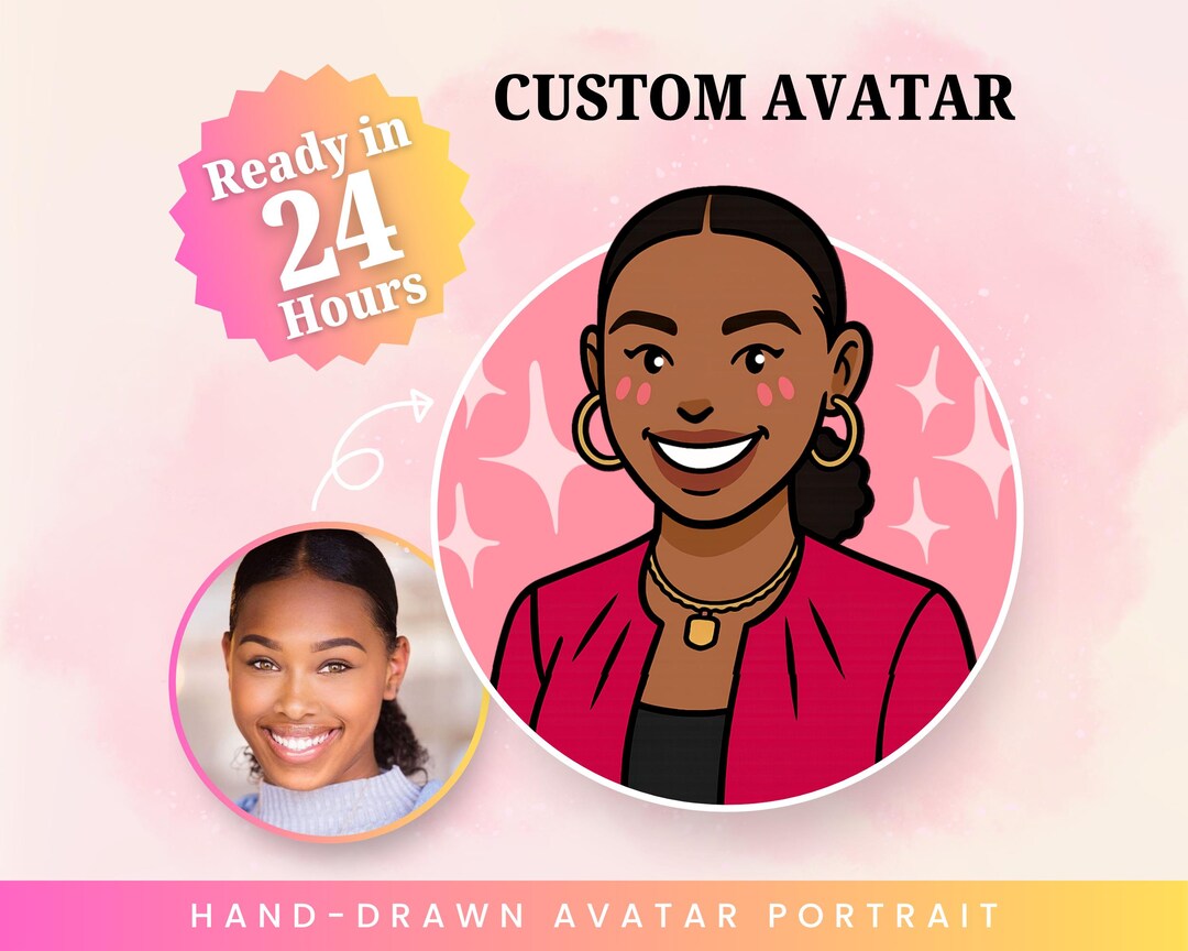 Custom Avatar Logo From Your Photo, Personalized Illustrated Portrait ...