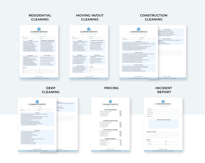 Cleaning Business Bundle, Cleaning Forms, Logo, Service Agreement ...
