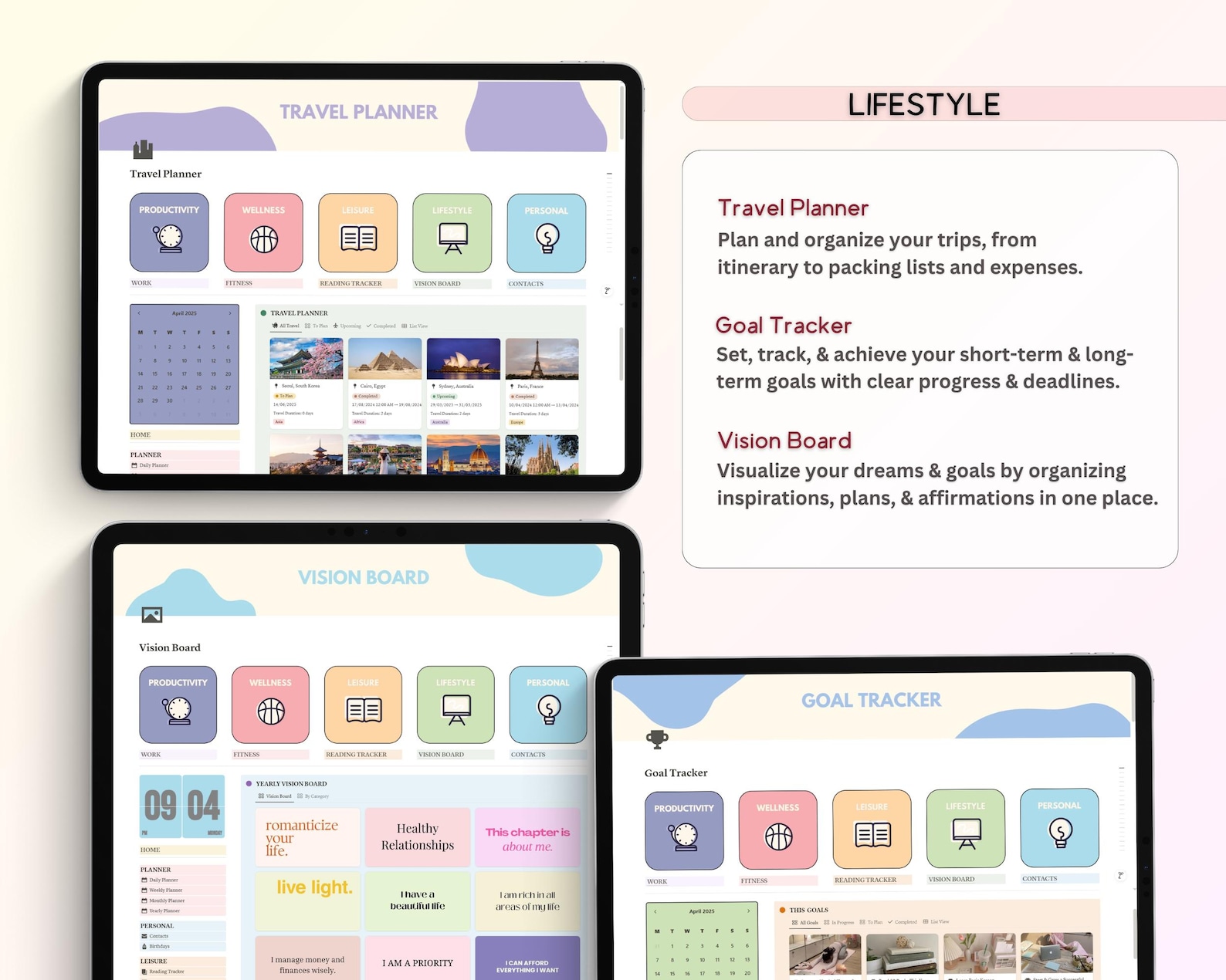 Colorful Ultimate Notion Planner Pre-made Template, the Ultimate Notion ...